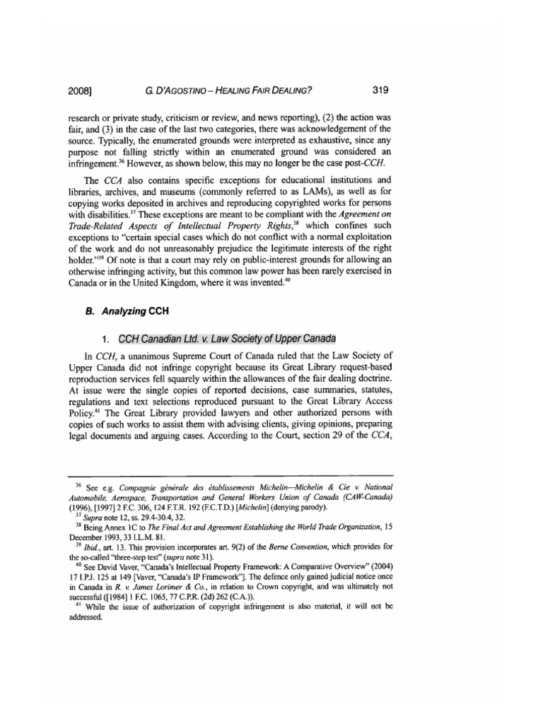 CCH Canadian - Fair Dealing | PDF