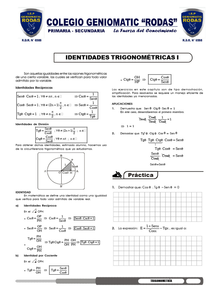 Identidades Trigonométricas Básicas | PDF | Trigonometría | Matemáticas