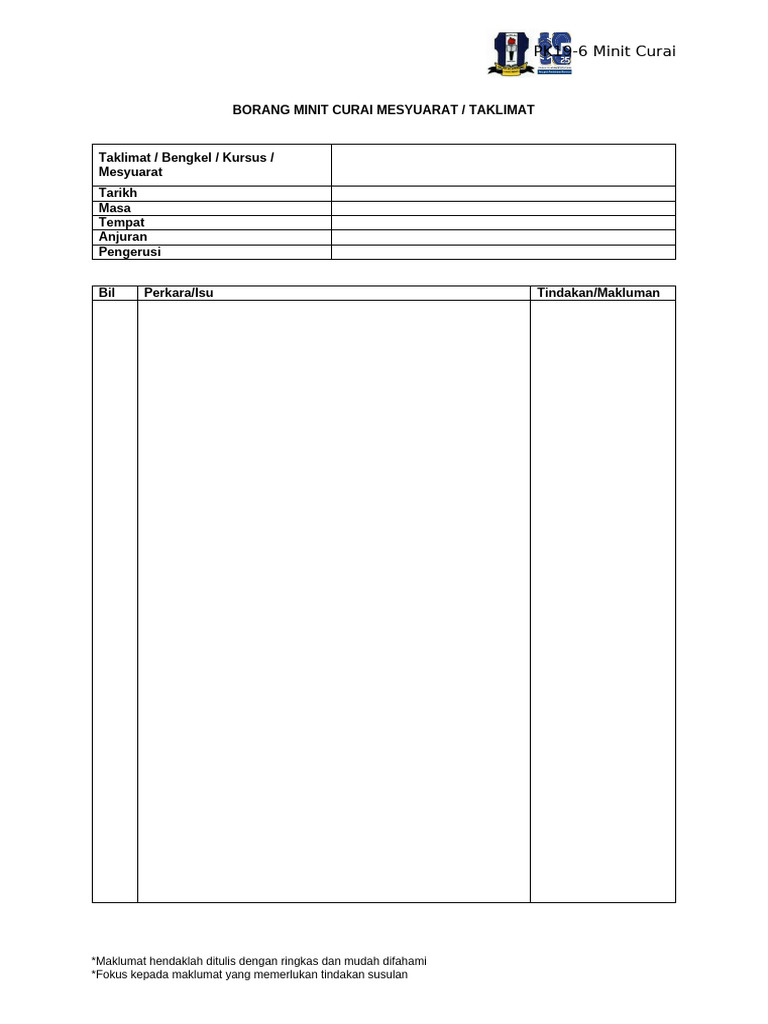 Minit Curai Kosong | PDF