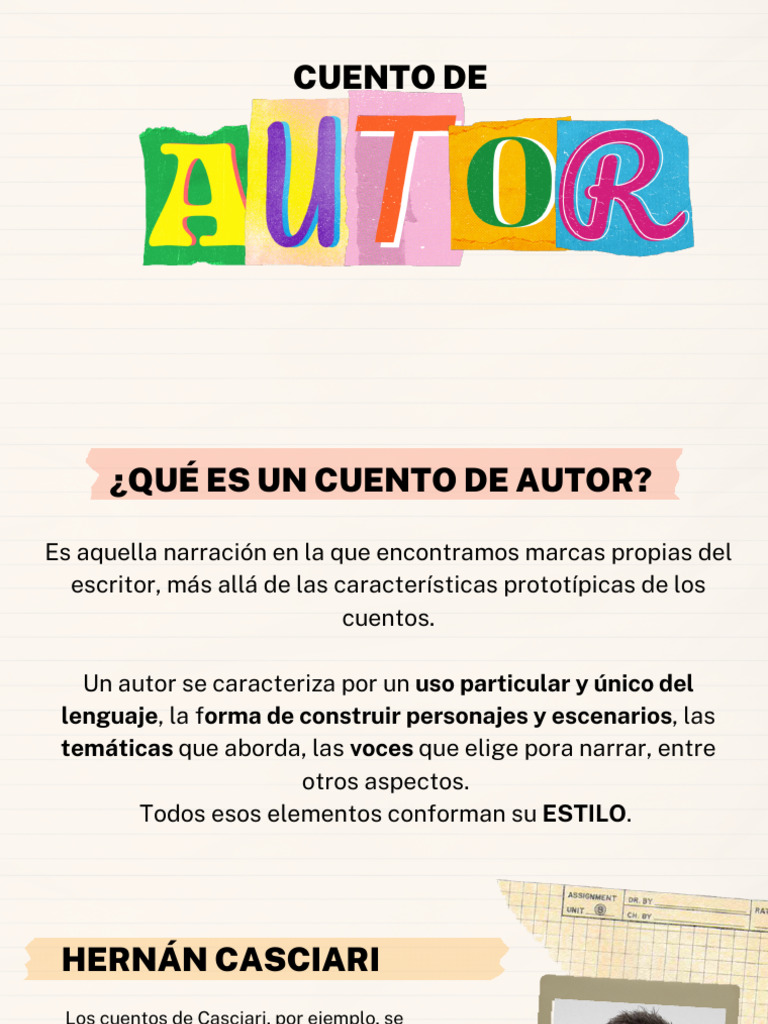 Cuento de Autor Presentación | PDF | Cuentos | Autor