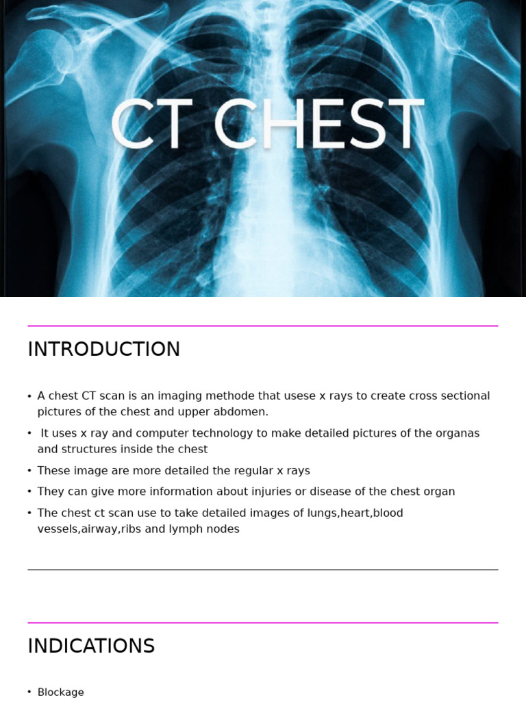 Chest CT Scan: Procedure and Guidelines | PDF