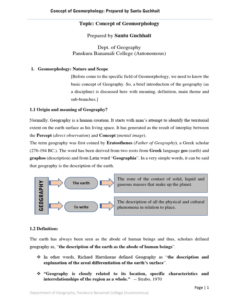 Concept of Geomorphology | PDF | Geomorphology | Geography