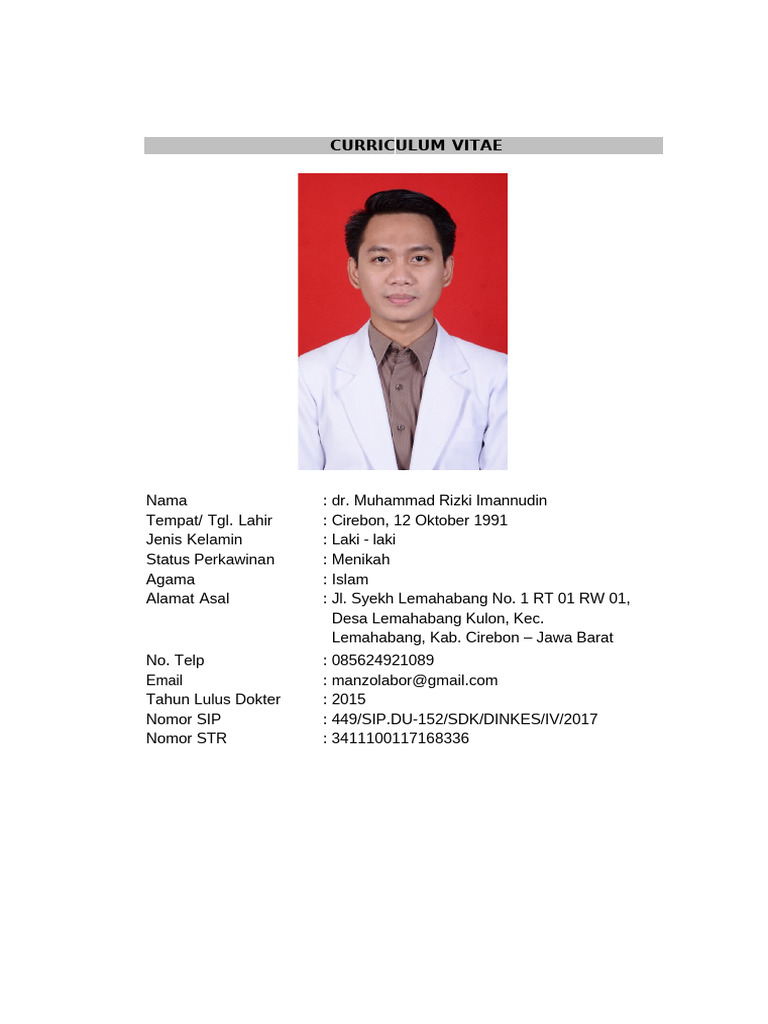 CV DR - Iman | PDF | Sains & Matematika