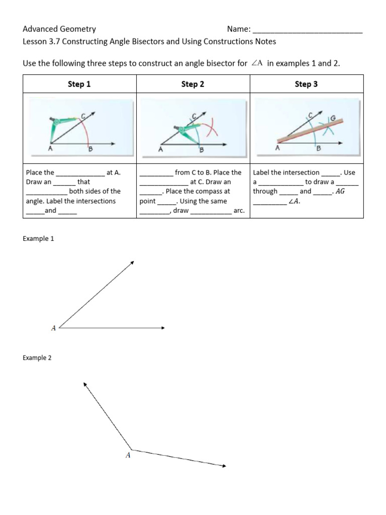 3.7 SN Constructing Angle Bisectors | PDF | Computers | Technology & Engineering
