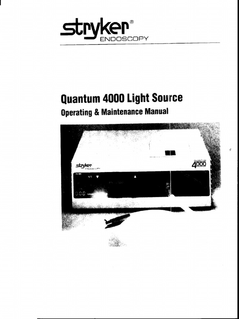 Stryker Quantum 4000 Op&S Manual | PDF