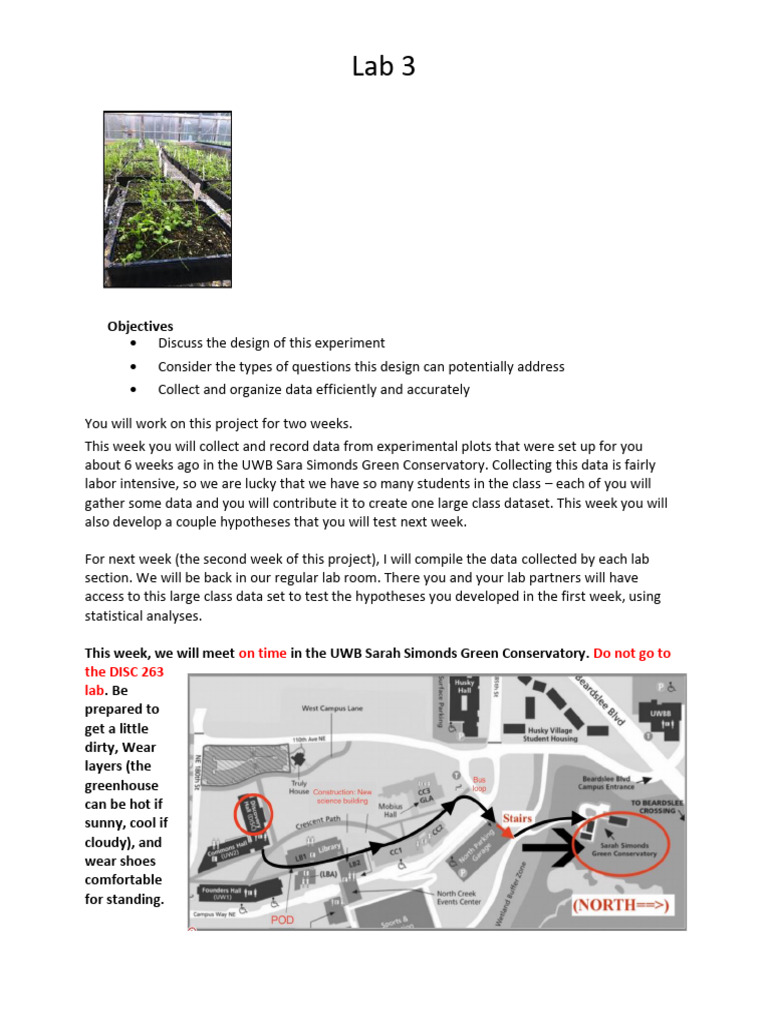 Lab3 Greenhouse BBIO180 Manual Au24 | PDF | Biodiversity | Ecosystem