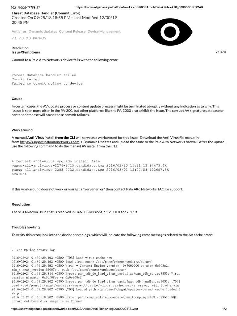 Threat Database Handler | PDF