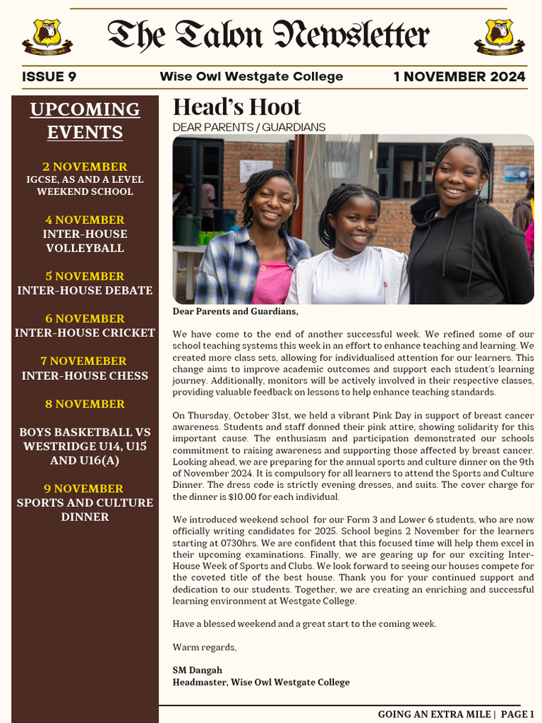 High School Newsletter Issue 9 | PDF