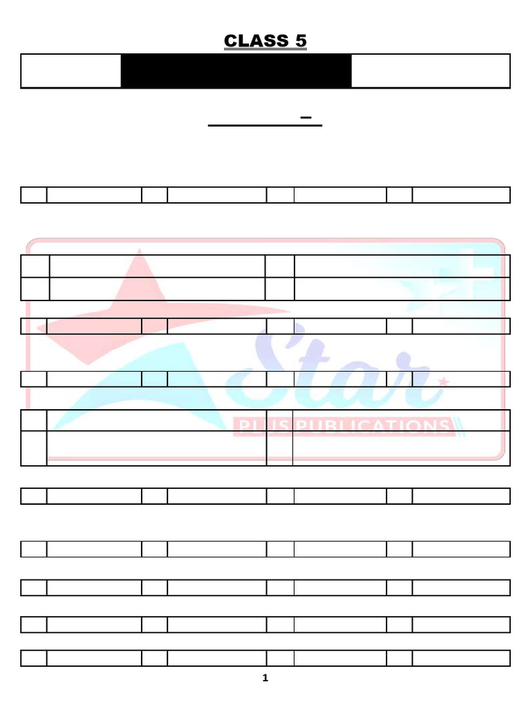 Class 5 Star Plus April - Month | PDF