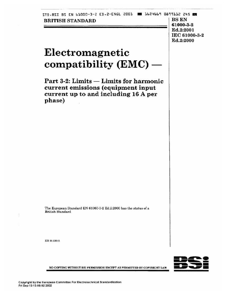 IEC STD 61000-3-2 | PDF