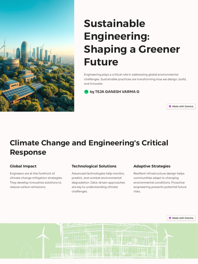 Sustainable Engineering Shaping A Greener Future | PDF | Sustainability ...