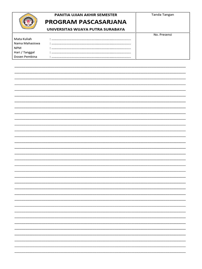 Lembar Jawaban UAS - UWP | PDF