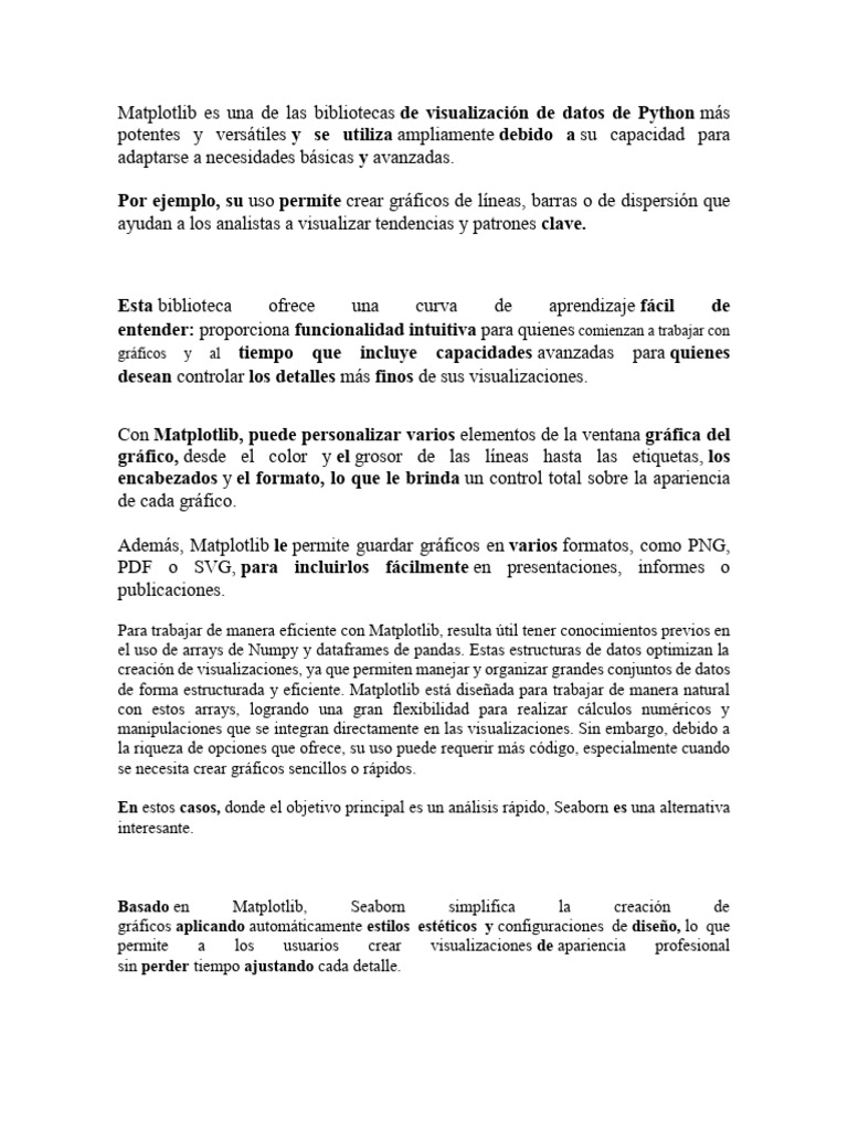 Matplotlib Es Una de Las Bibliotecas | PDF | Informática