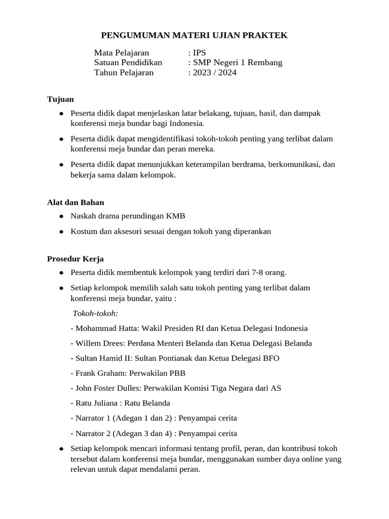 Proposal Ujian Praktek Mini Drama KMB | PDF