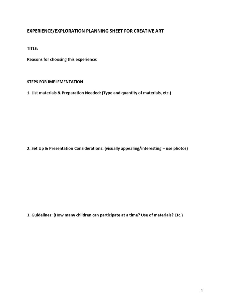 2021 Exploration Planning Sheet | PDF | Career & Growth