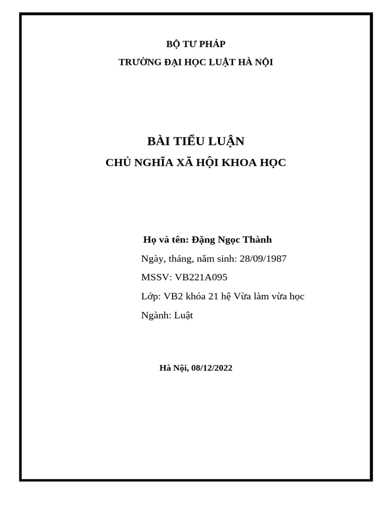 Tiểu luận CN KHXH | PDF