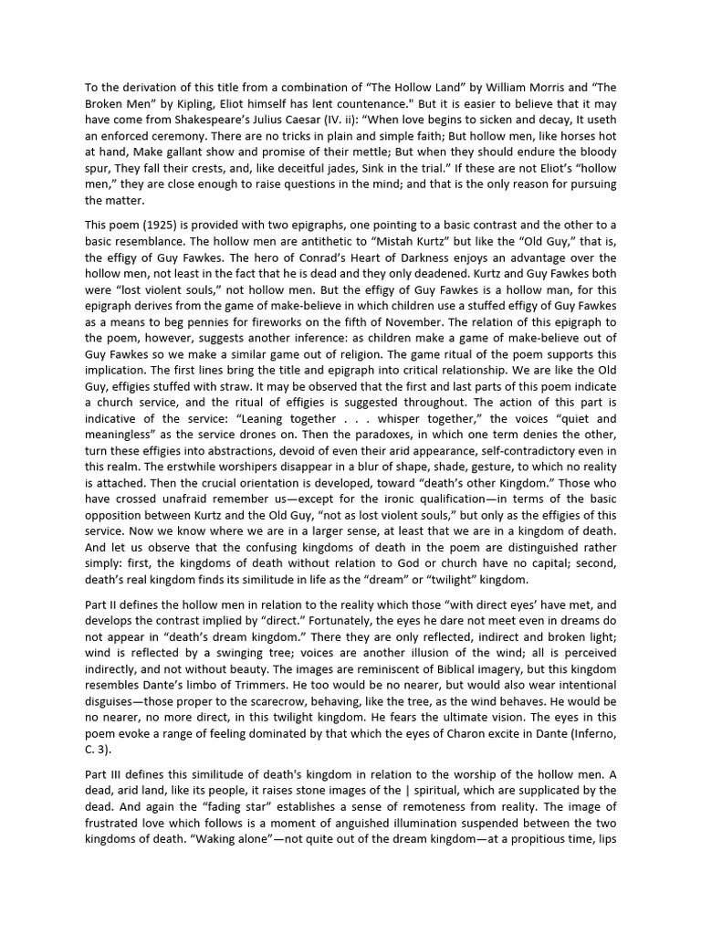 Hollow Men notes | PDF