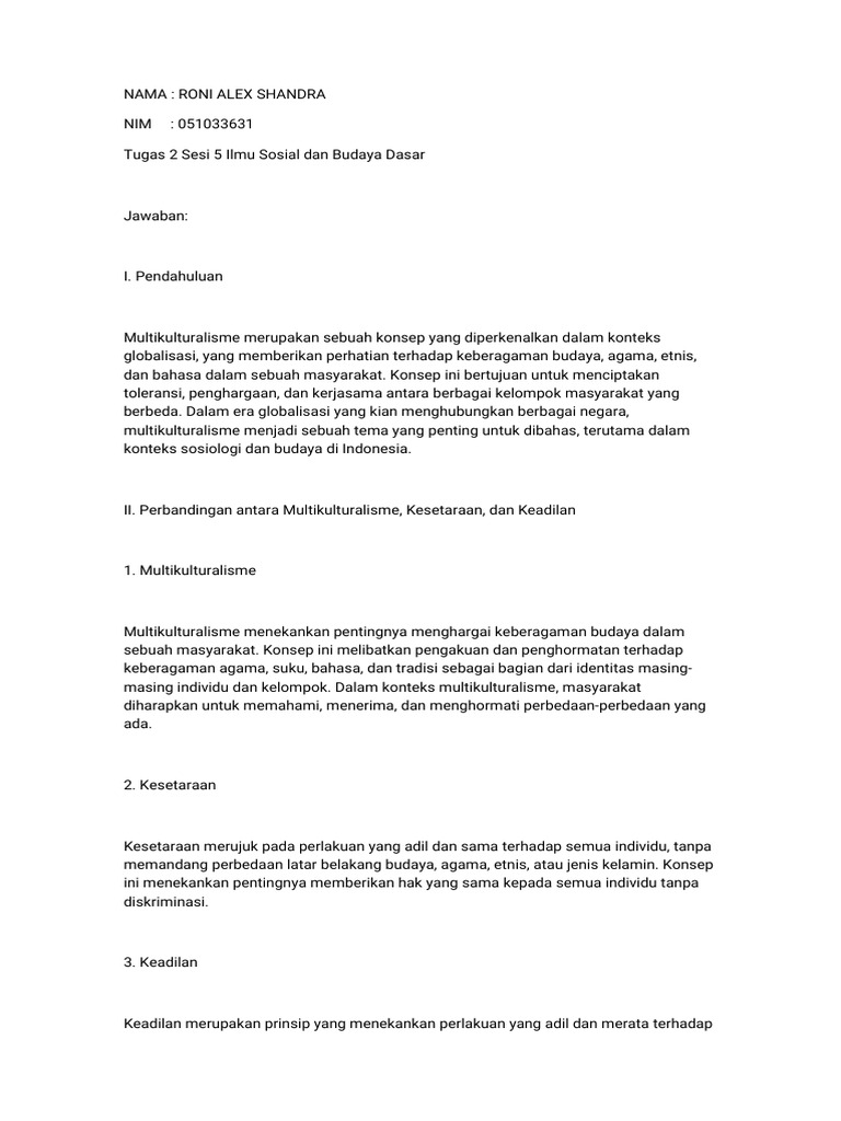 Tugas 2 Sesi 5 Ilmu Sosial Dan Budaya Dasar | PDF | Politik | Agama & Spiritualitas