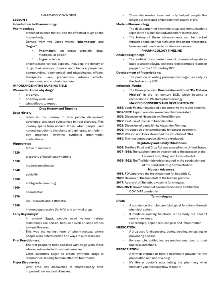 Pharmacology Notes | PDF | Receptor Antagonist | Agonist