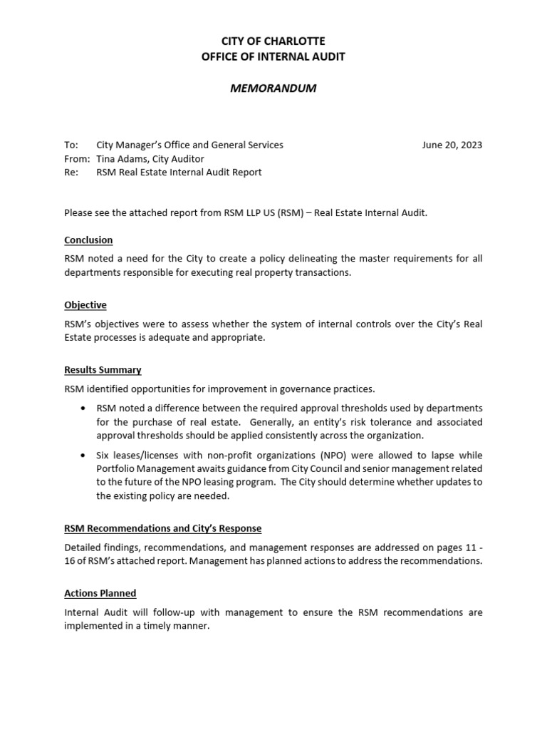 23 10 Real Estate RSM | PDF | Internal Audit | Eminent Domain
