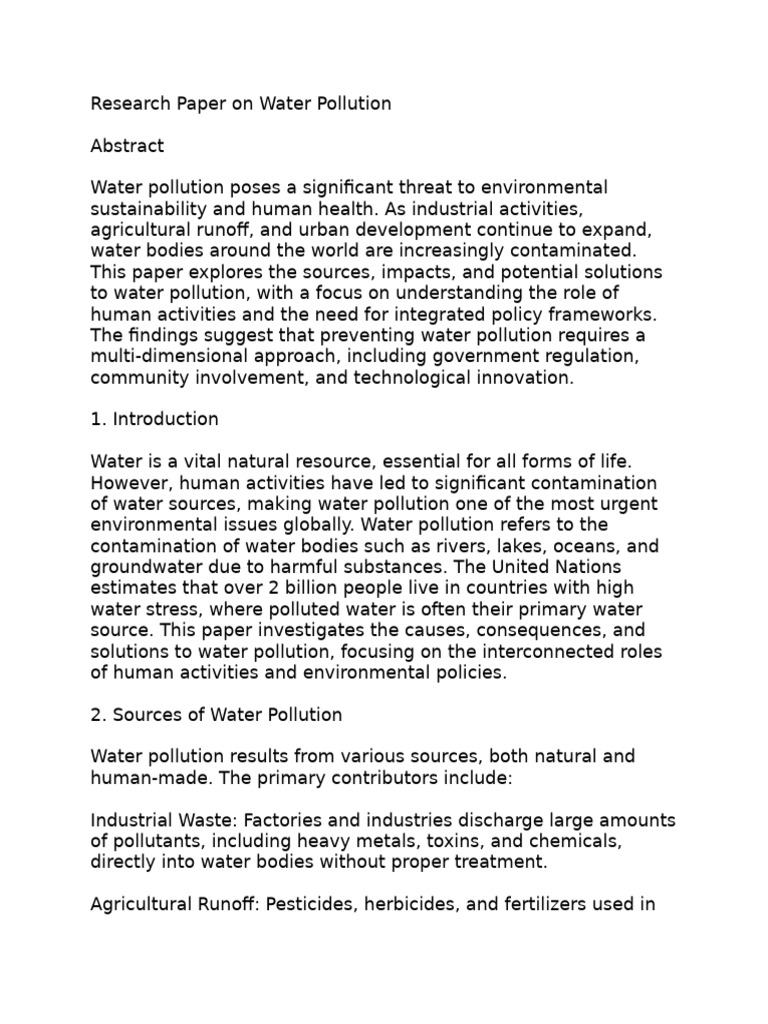 Understanding Water Pollution Causes & Solutions | PDF | Water ...