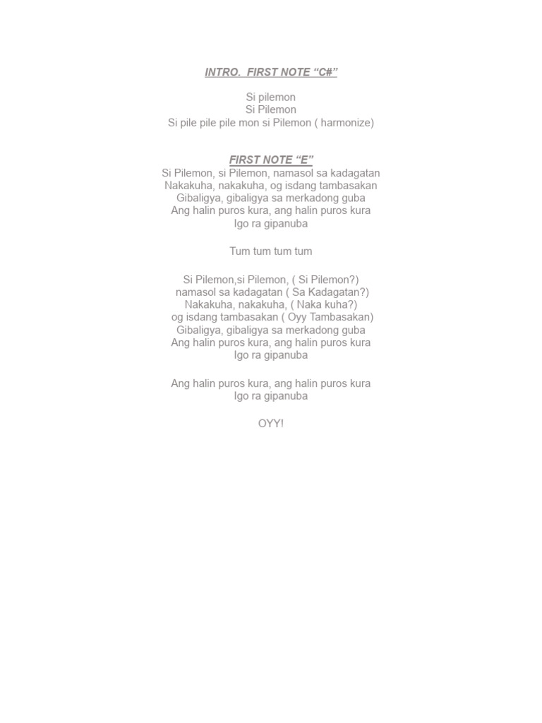 Musical Play Si Felimon | PDF