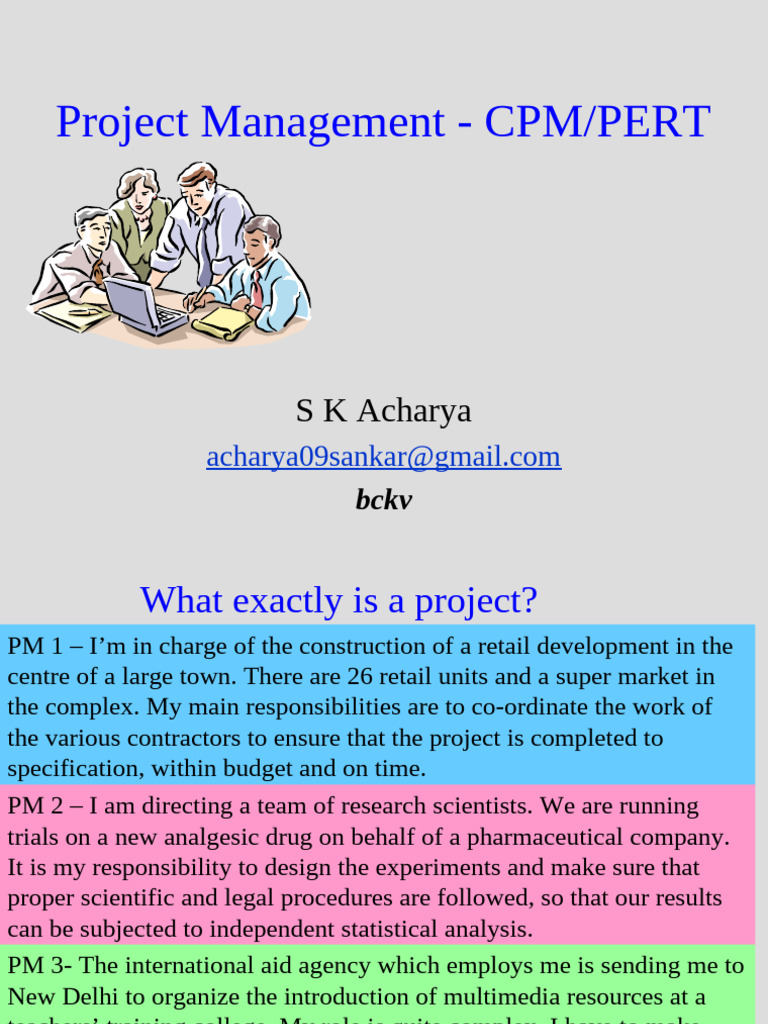 ProjectManagement CPM PERTbyProfSKAcharya | PDF | Project Management
