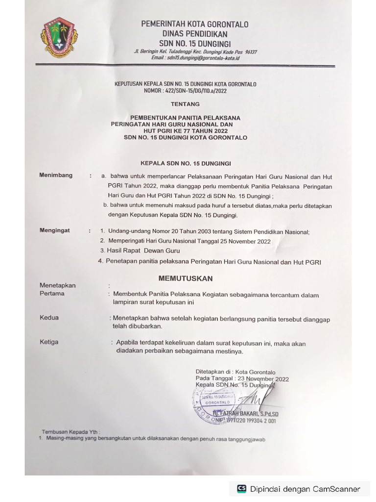 SK Panitia Hari Guru | PDF