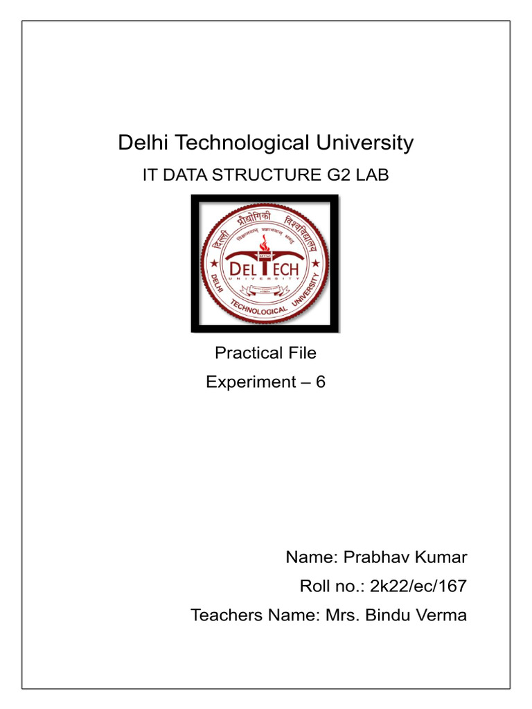Experiment 7 Pdf Programming Paradigms Algorithms And Data Structures