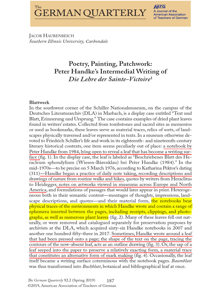 Handke's Intermedial Writing | PDF | Paul Cézanne | Paintings