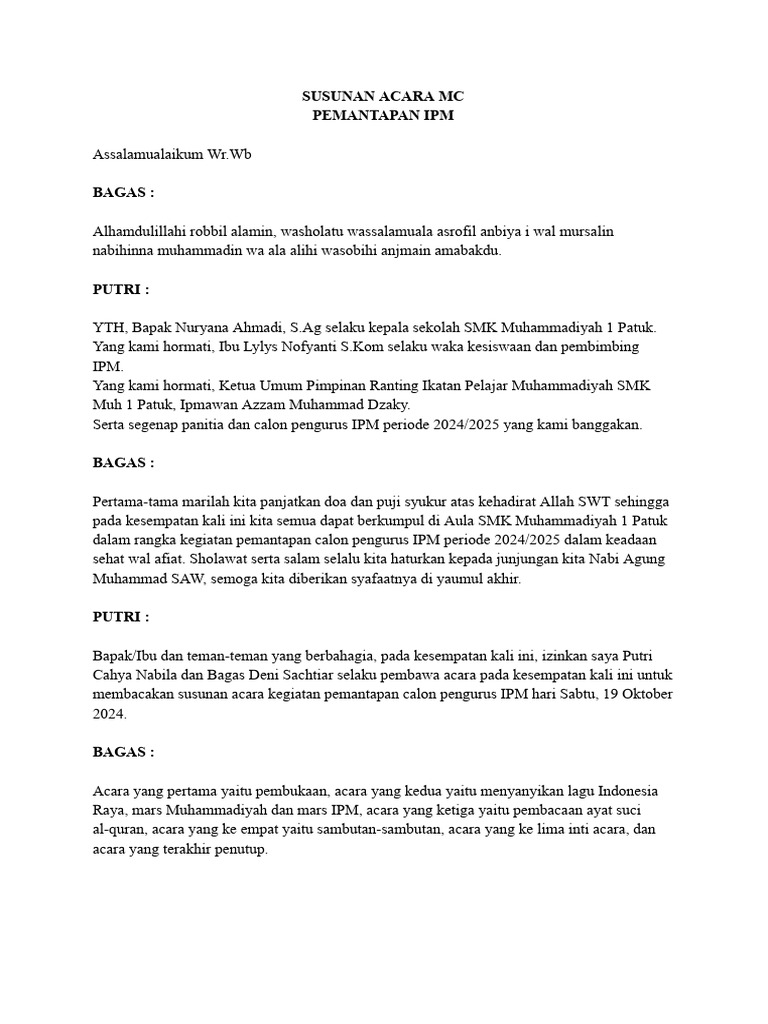 Teks MC Pemantapan | PDF | Ilmu Sosial