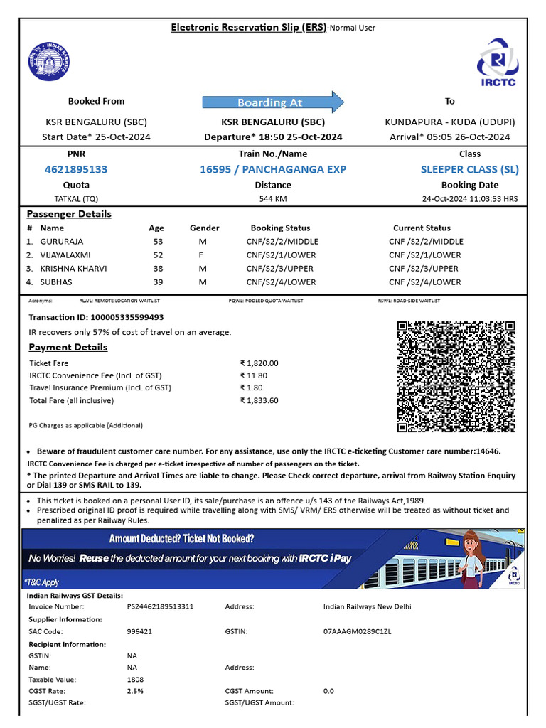 Train Ticket | PDF | Identity Document | Payments