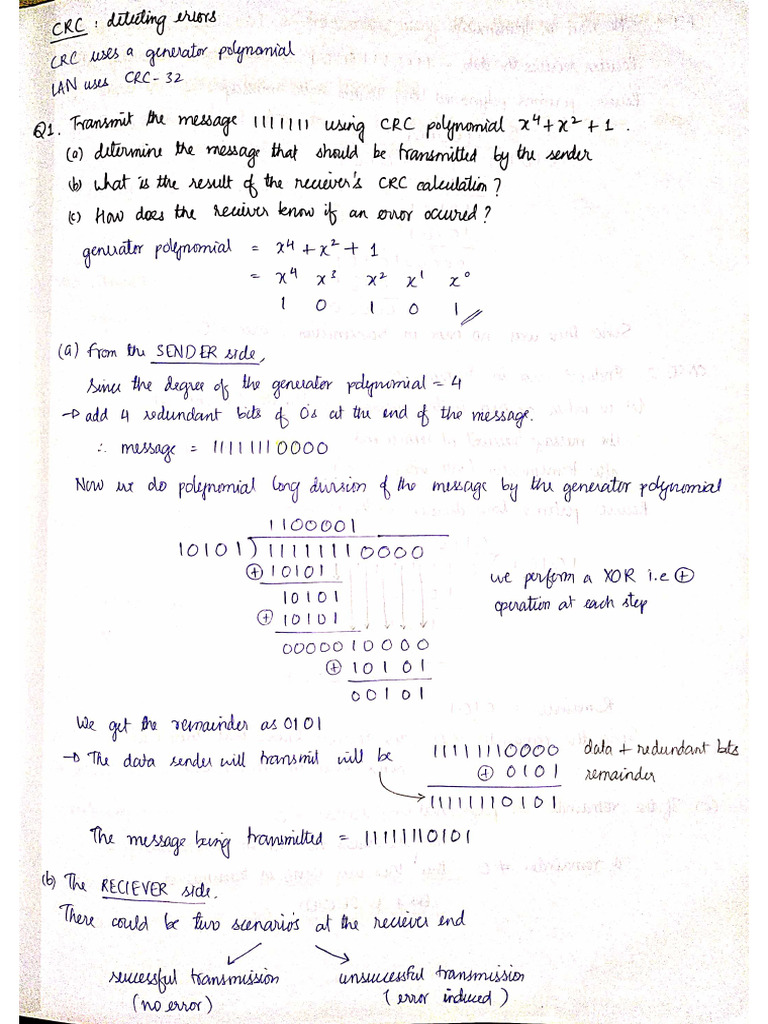 Analtical CRC and Hamming Code Problems | PDF