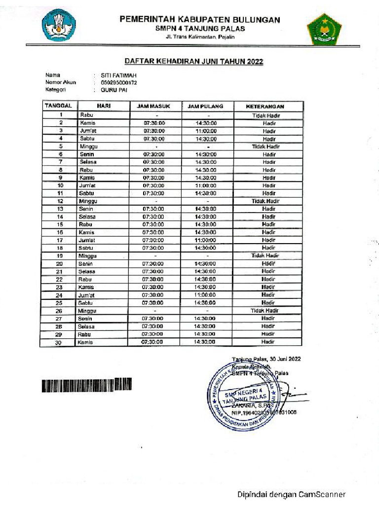Absen Juni Opt | PDF