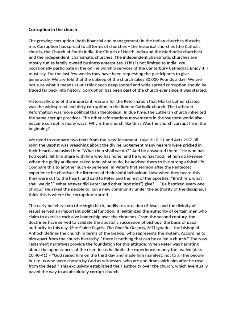 Church Corruption Through History | PDF | Saint Peter | Resurrection Of ...