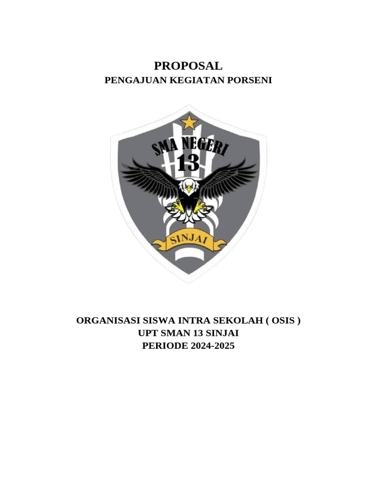 Proposal Kegiatan Porseni SMAN 13 Sinjai | PDF