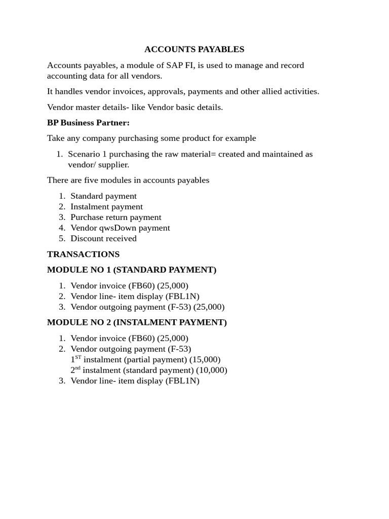 Accounts Payables | PDF