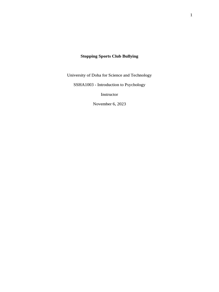 Action Plan to Stop Sports Bullying | PDF | Bullying | Reinforcement