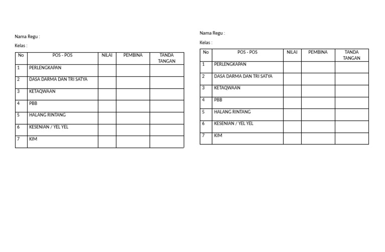 Nama Regu | PDF