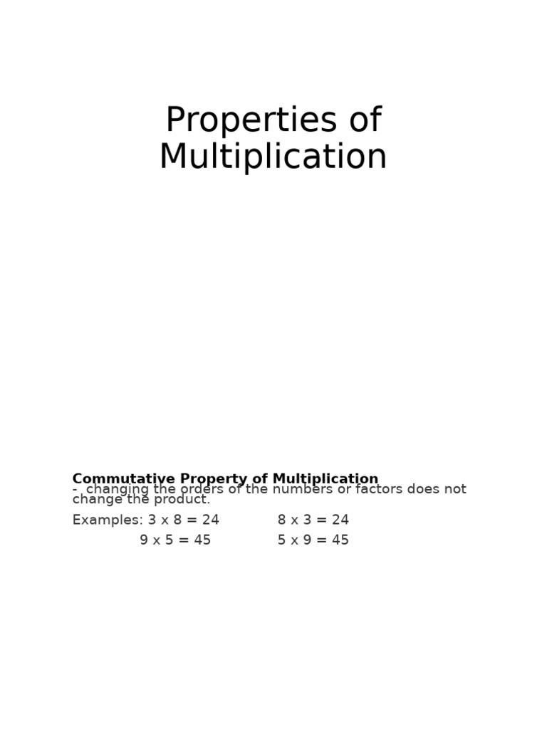 Lesson 2 - Properties of Multiplication | PDF