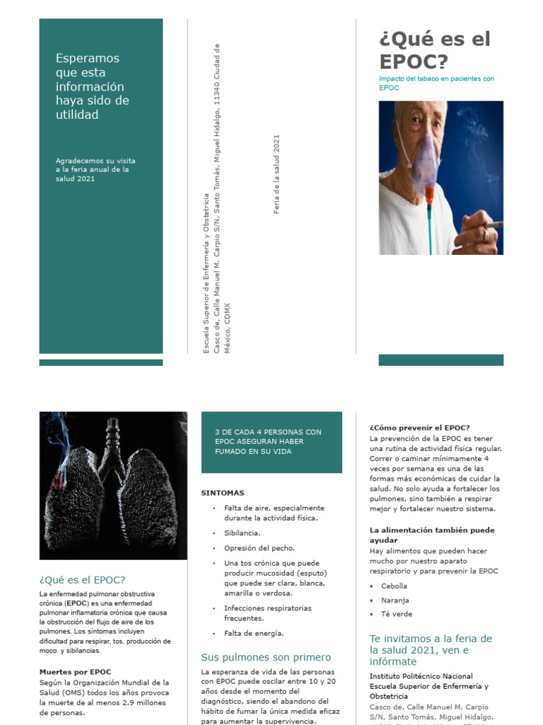 5 Tr¡ptico EPOC | PDF | Enfermedad pulmonar obstructiva crónica | Tos