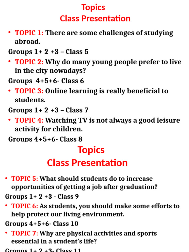 Topic Presentation | PDF