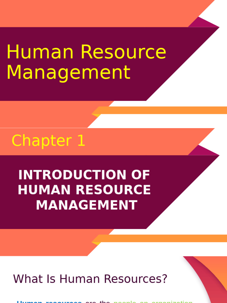 Introduction To HRM 1.0 | PDF | Human Resource Management | Human Resources