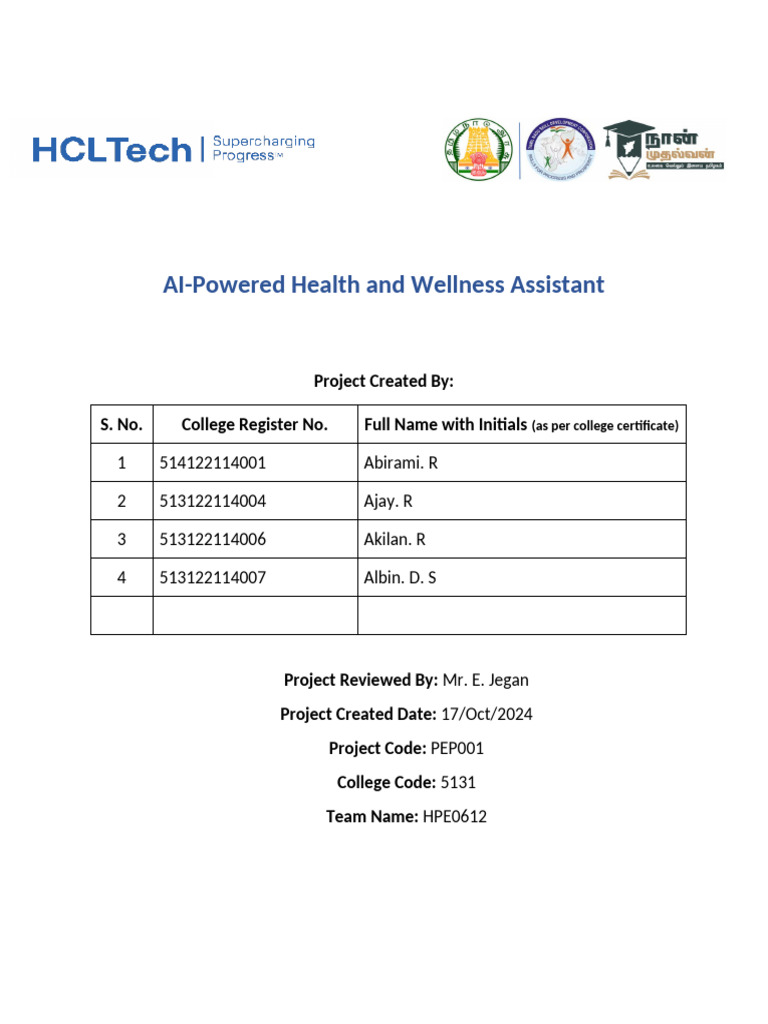 Naan Muthivan Project | PDF | Usability | Artificial Intelligence
