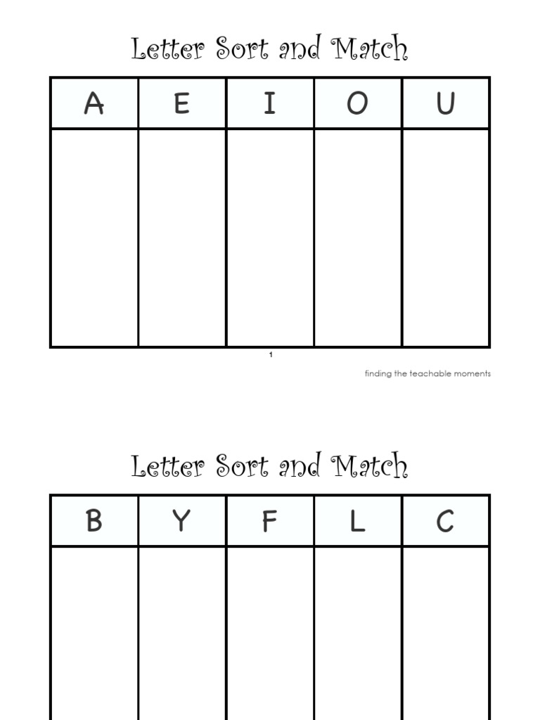Letter Sort and Match | PDF