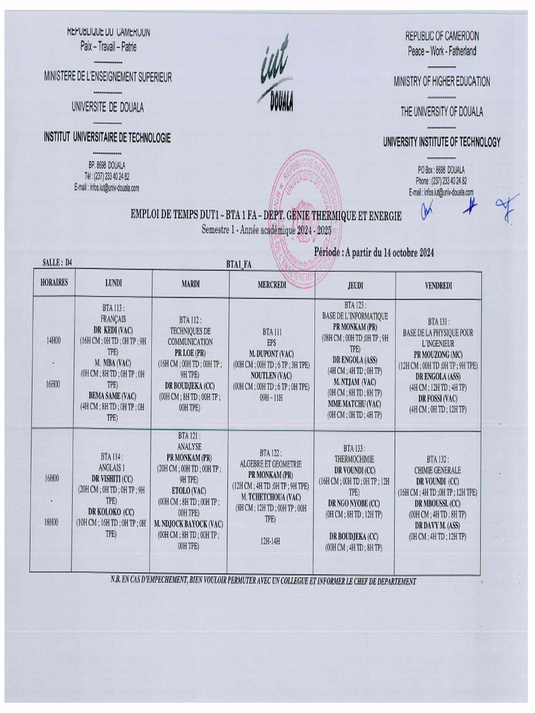 Edt Sem1 DPT Gte - 2024-2025 | PDF