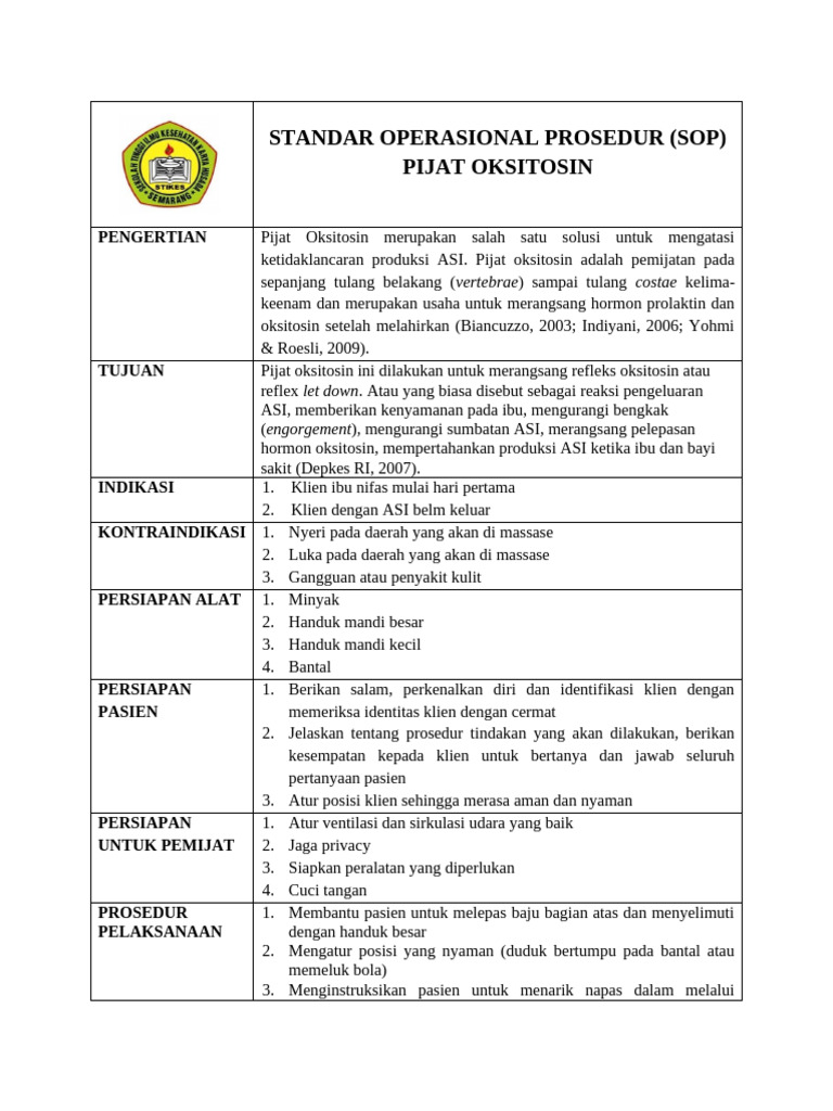 5 Sop Pijat Oksitosin-1 | PDF | Kesehatan Holistik | Sains & Matematika