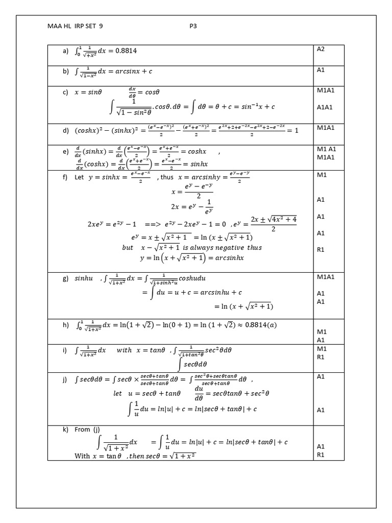 Irp Set 9 Paper 3 Markscheme | PDF