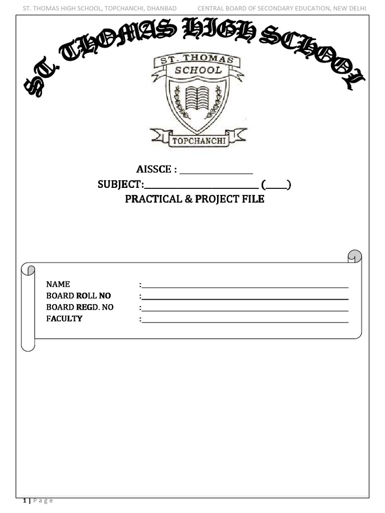 B.Ed Practical File Front Page Design | PDF | Educational Stages ...