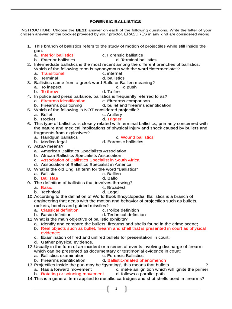 Forensic Ballistic Examination | PDF | Ballistics | Gun